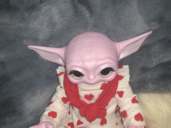 Pink Yoda Alien by Kittie Sha from Sphynxville Creations on Reborns