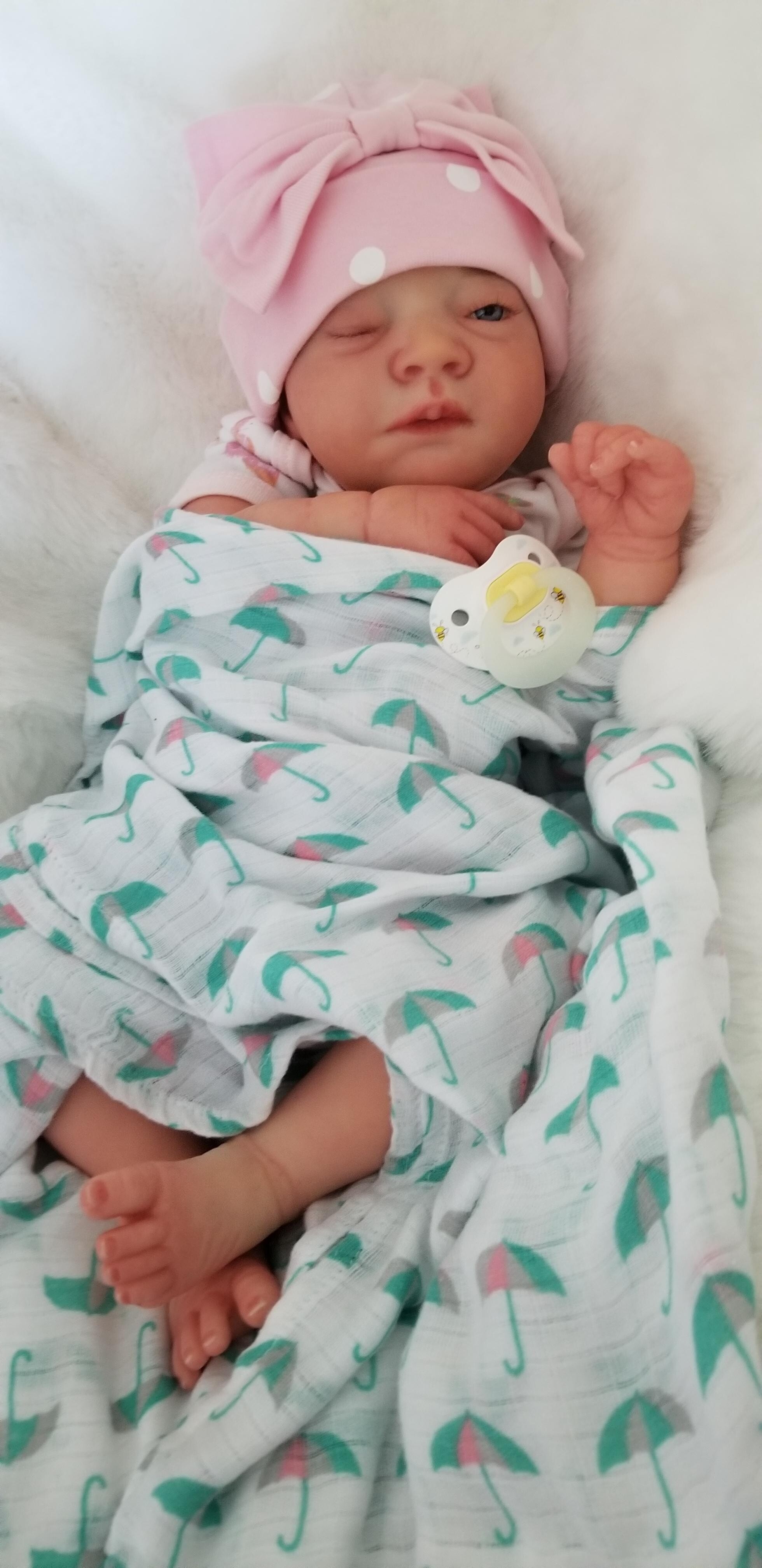 Gena by Rhonda Burkhart from Cherish N Comfort reborn art dolls on Reborns