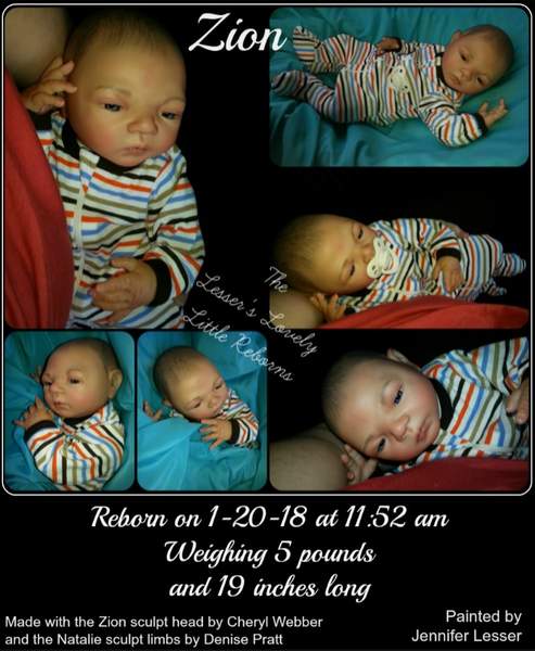 Zion by Jennifer Lesser of The Lesser's Lovely Little Reborns - reborns.com