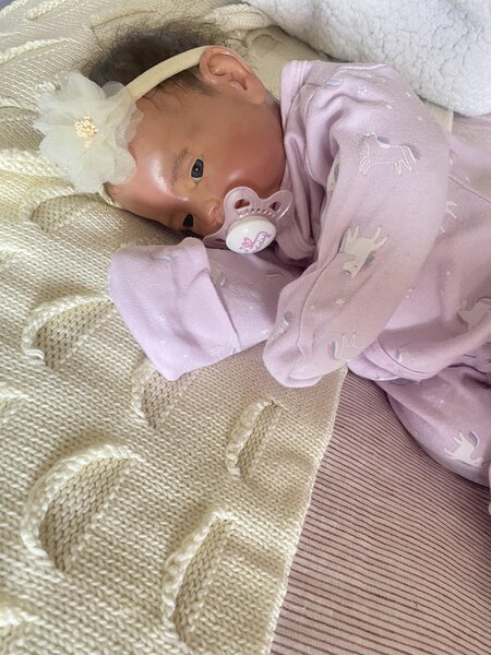 Alba Asleep cuddle reborn doll by Sophie Wheeler | Littlebubsnursery