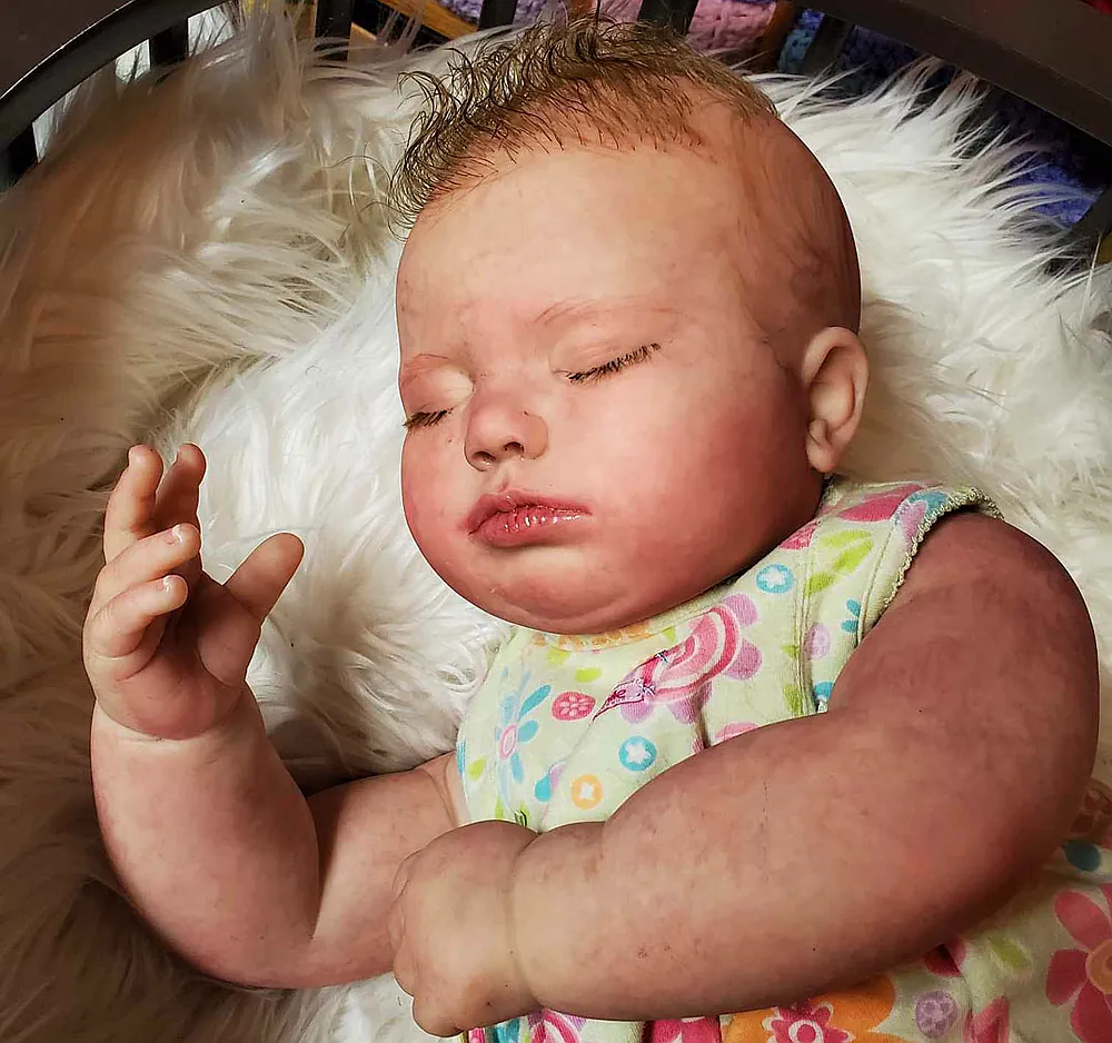 June Asleep 7 Month boo boo reborn doll by Linda Huddleston | LOTTY B'S ...
