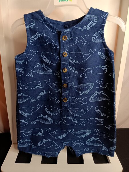 Denim Whale Romper by Marla Watson from Nanas Reborn Nursery on Reborns