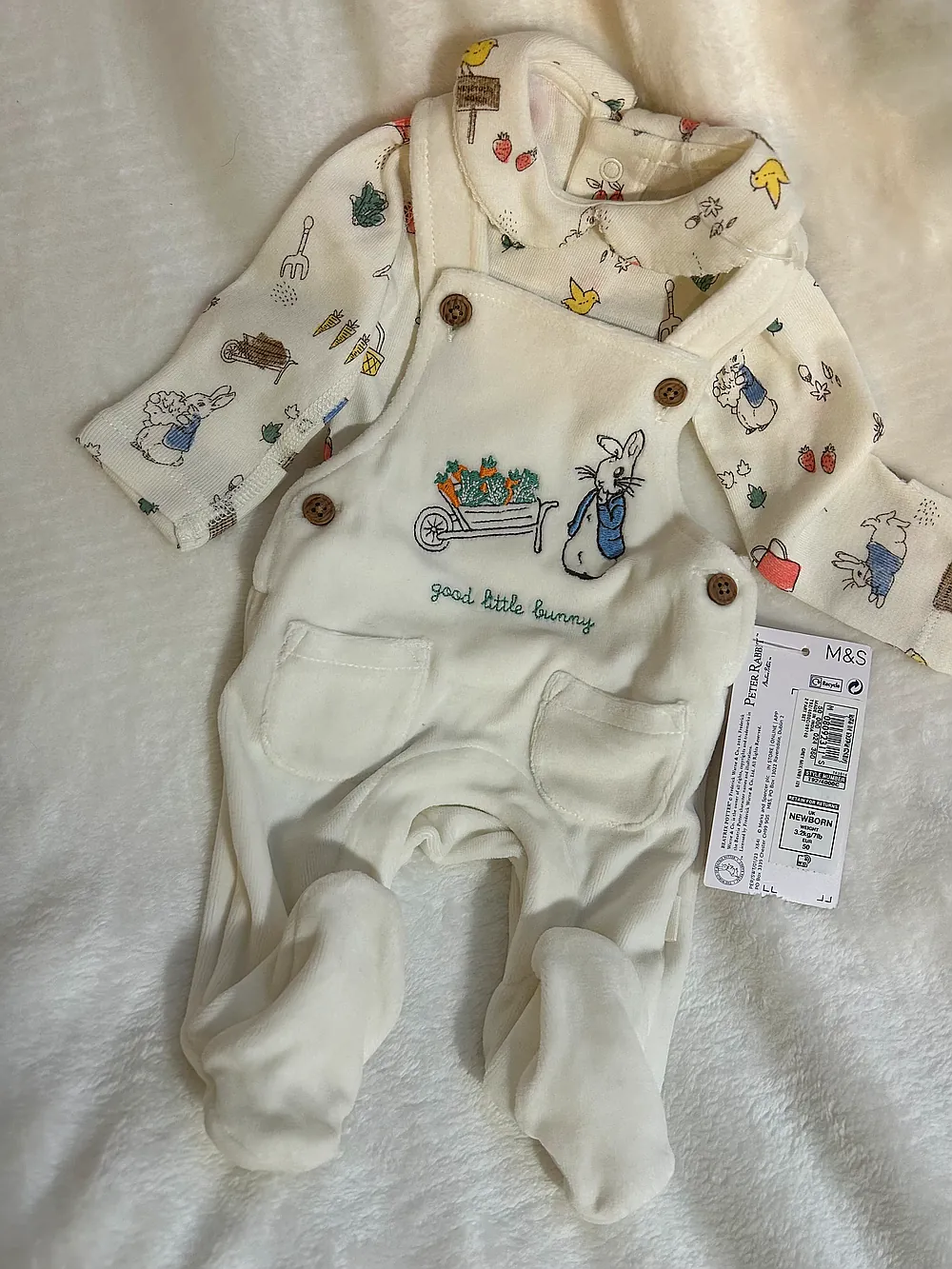 Peter rabbit overalls by from Healing Hearts Nursery on Reborns