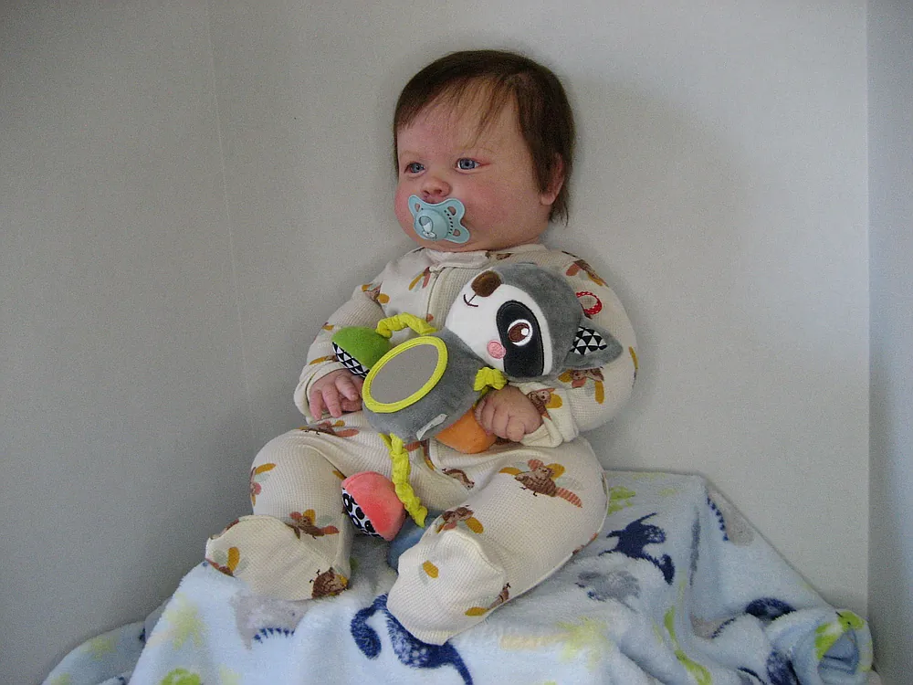Joseph Awake pre-owned reborn doll by Andrea Wilson | DA Seaman Collection