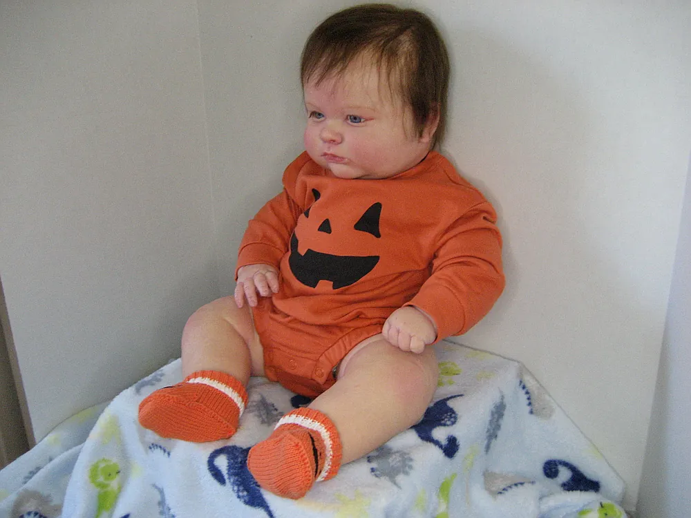 Joseph Awake pre-owned reborn doll by Andrea Wilson | DA Seaman Collection