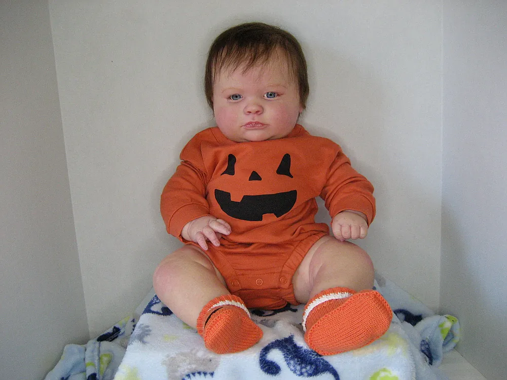 Joseph Awake pre-owned reborn doll by Andrea Wilson | DA Seaman Collection