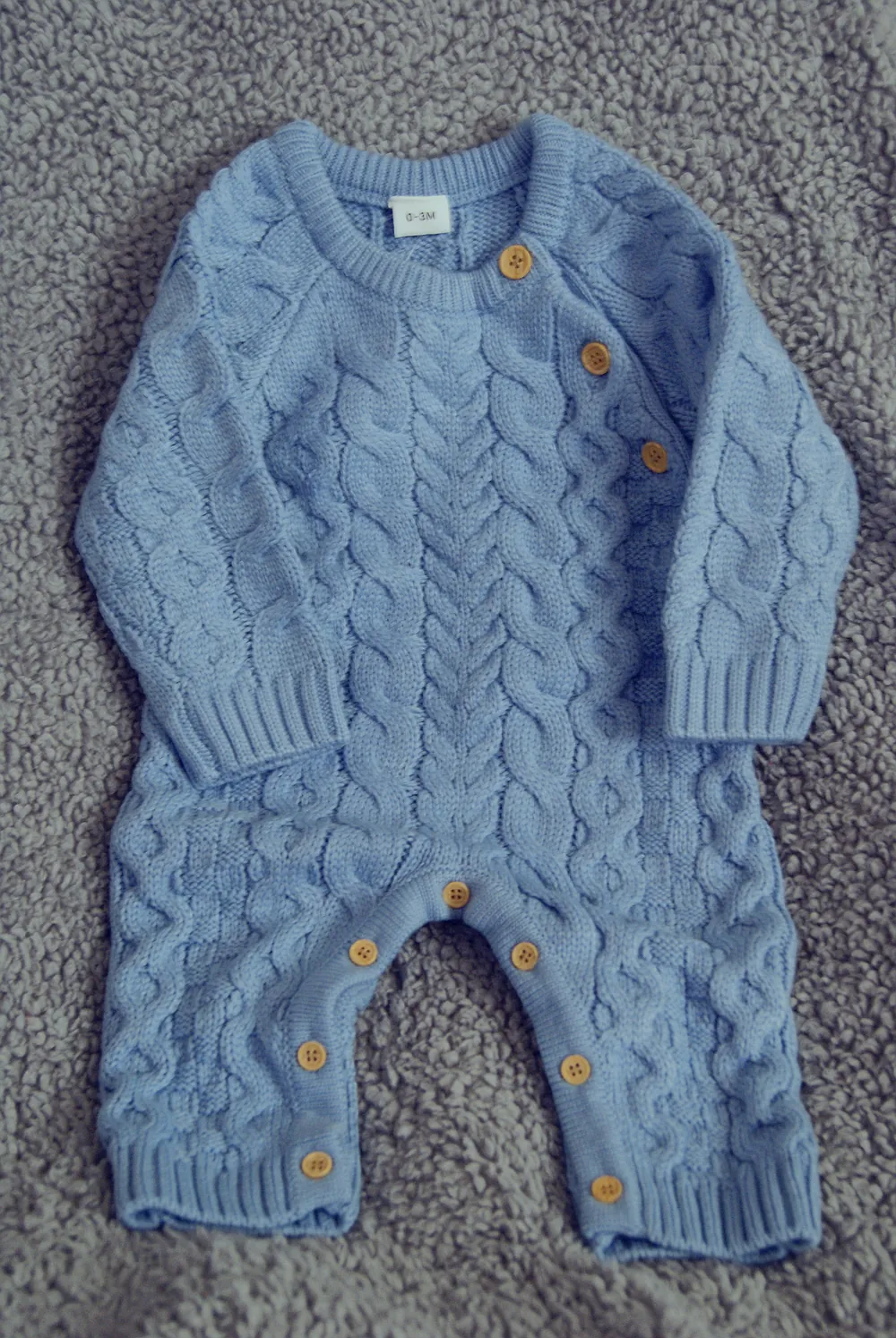 Knitted blue romper by Mima Dolls | Precious Babies Nursery