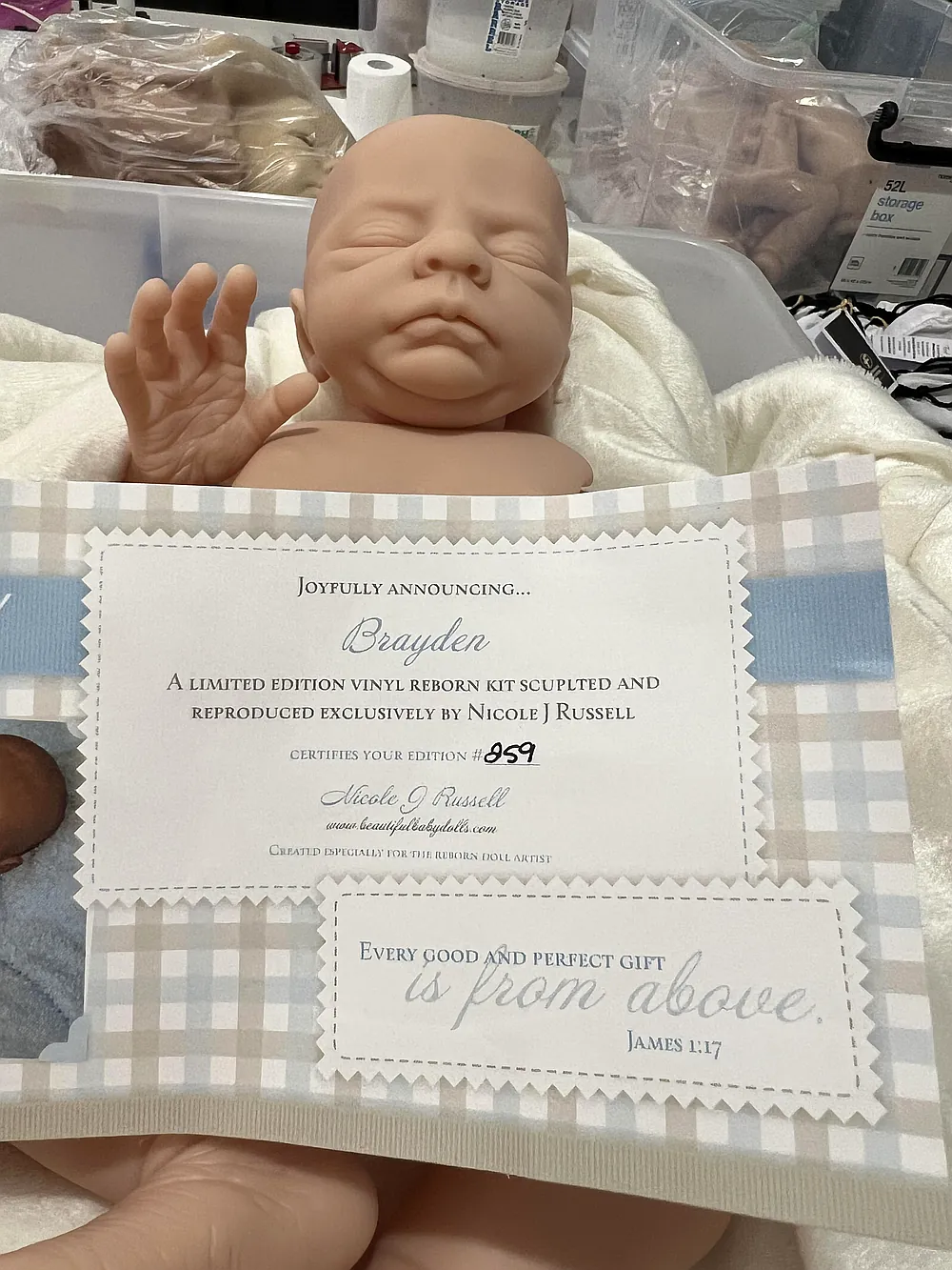 Brayden Number 2 reborn doll kit by Narelle Adams | Rose Petals Reborn ...